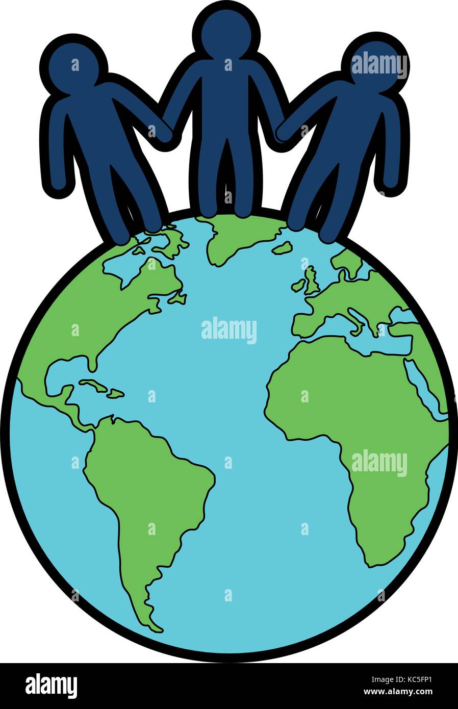 world planet with people vector illustration design Stock Vector Image ...