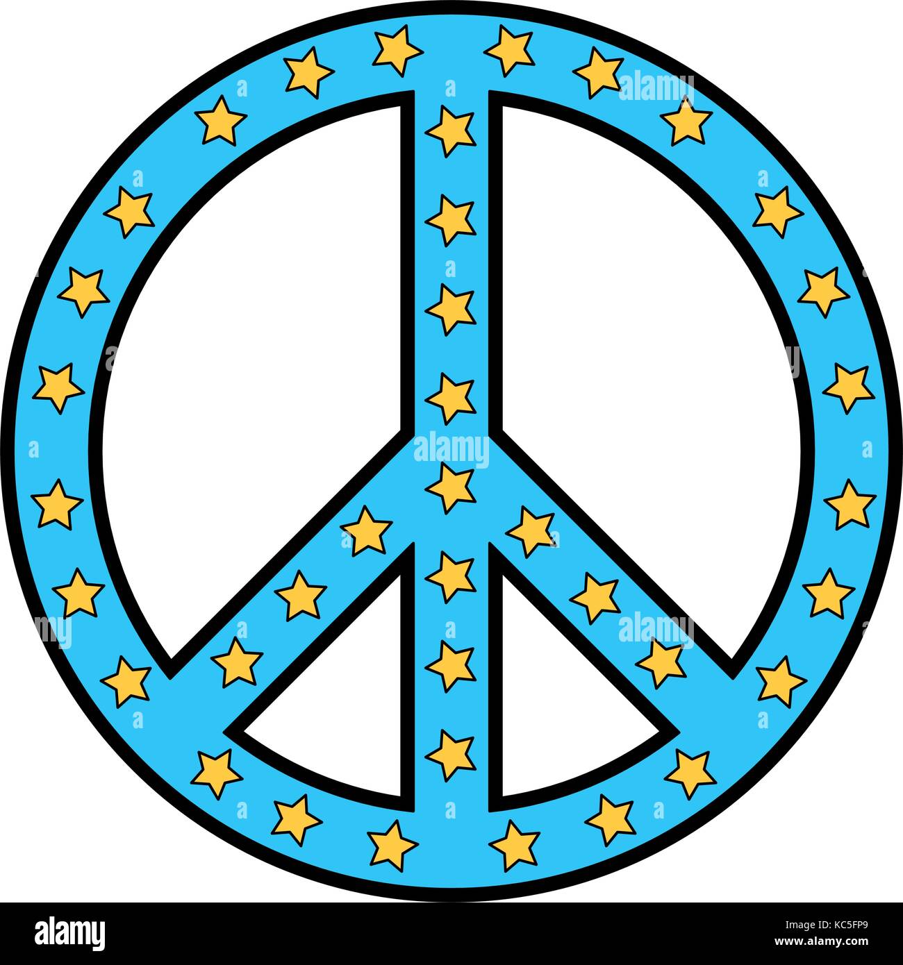 peace symbol with stars vector illustration design Stock Vector Image ...
