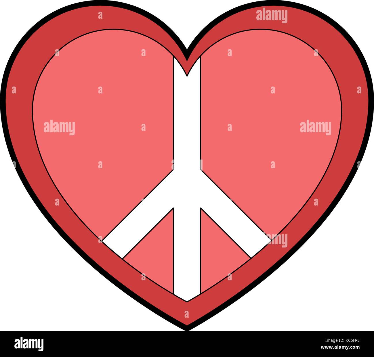 peace symbol with heart vector illustration design Stock Vector Image ...