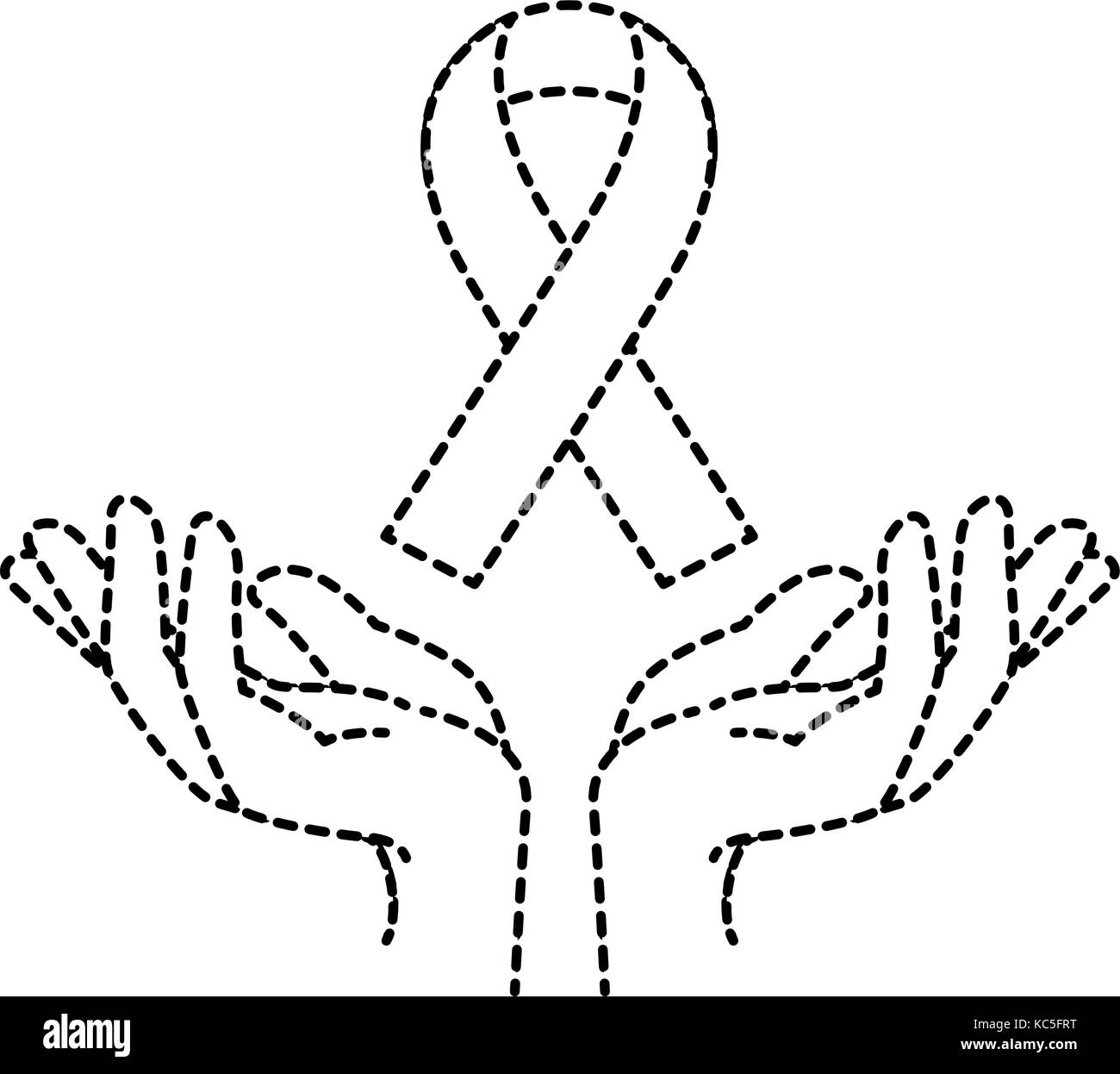hands human protection with ribbon vector illustration design Stock ...