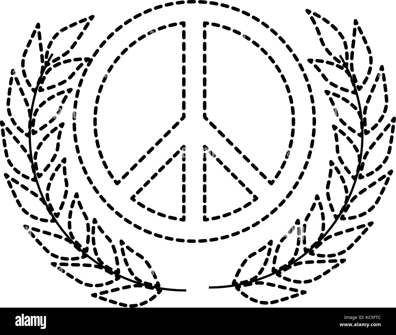 peace symbol with leafs vector illustration design Stock Vector Image ...