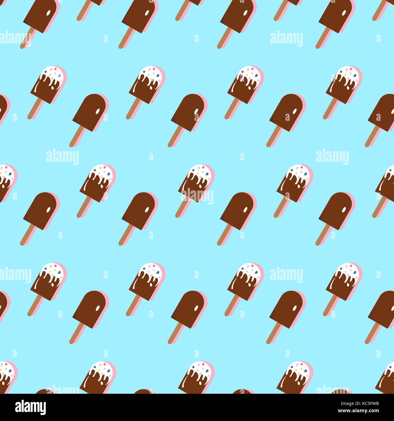 Ice Cream Seamless Pattern Vector Illustration Stock Vector Image
