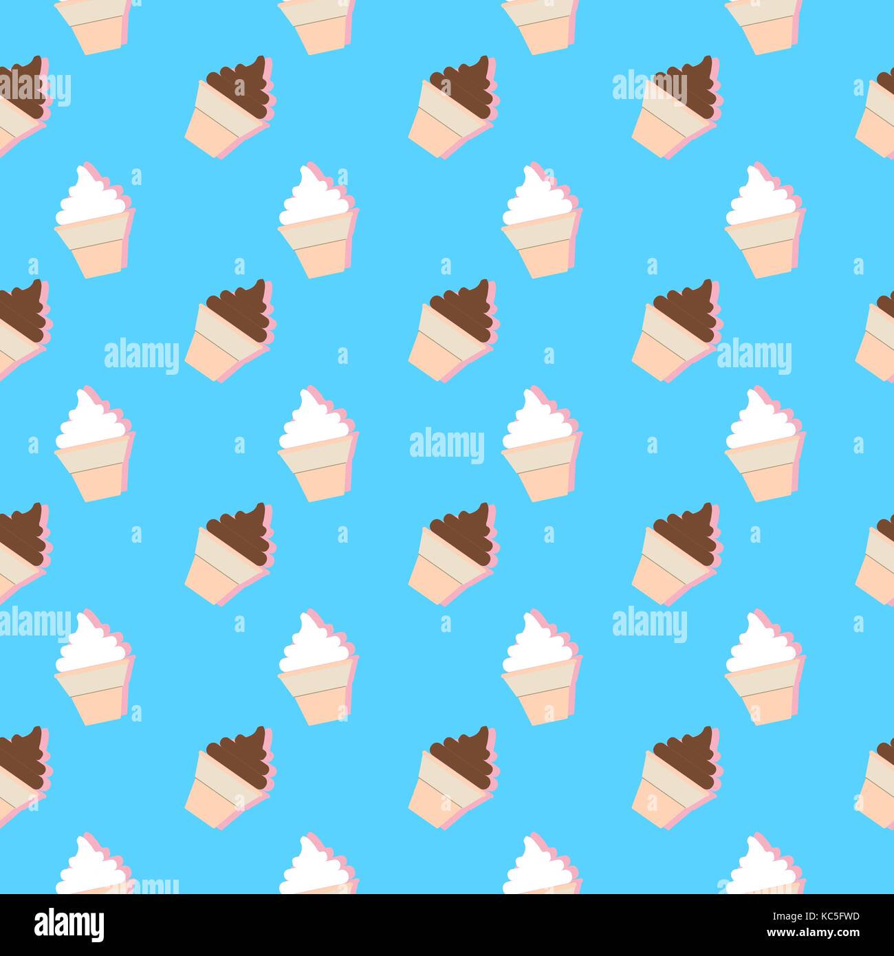 Ice Cream Seamless Pattern Vector Illustration Stock Vector Image