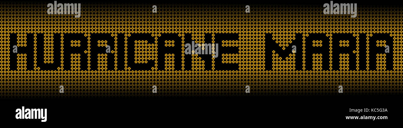 Hurricane Maria text on hurricane warning signs illustration Stock ...