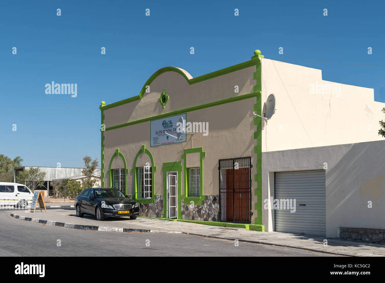 KARIBIB, NAMIBIA - JULY 3, 2017: A dental clinic in an historic ...