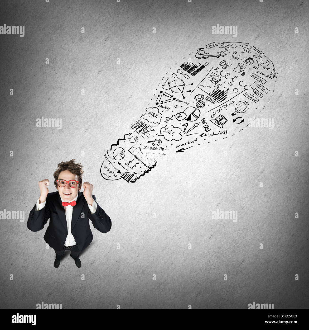 Funny perspective man Stock Photo - Alamy