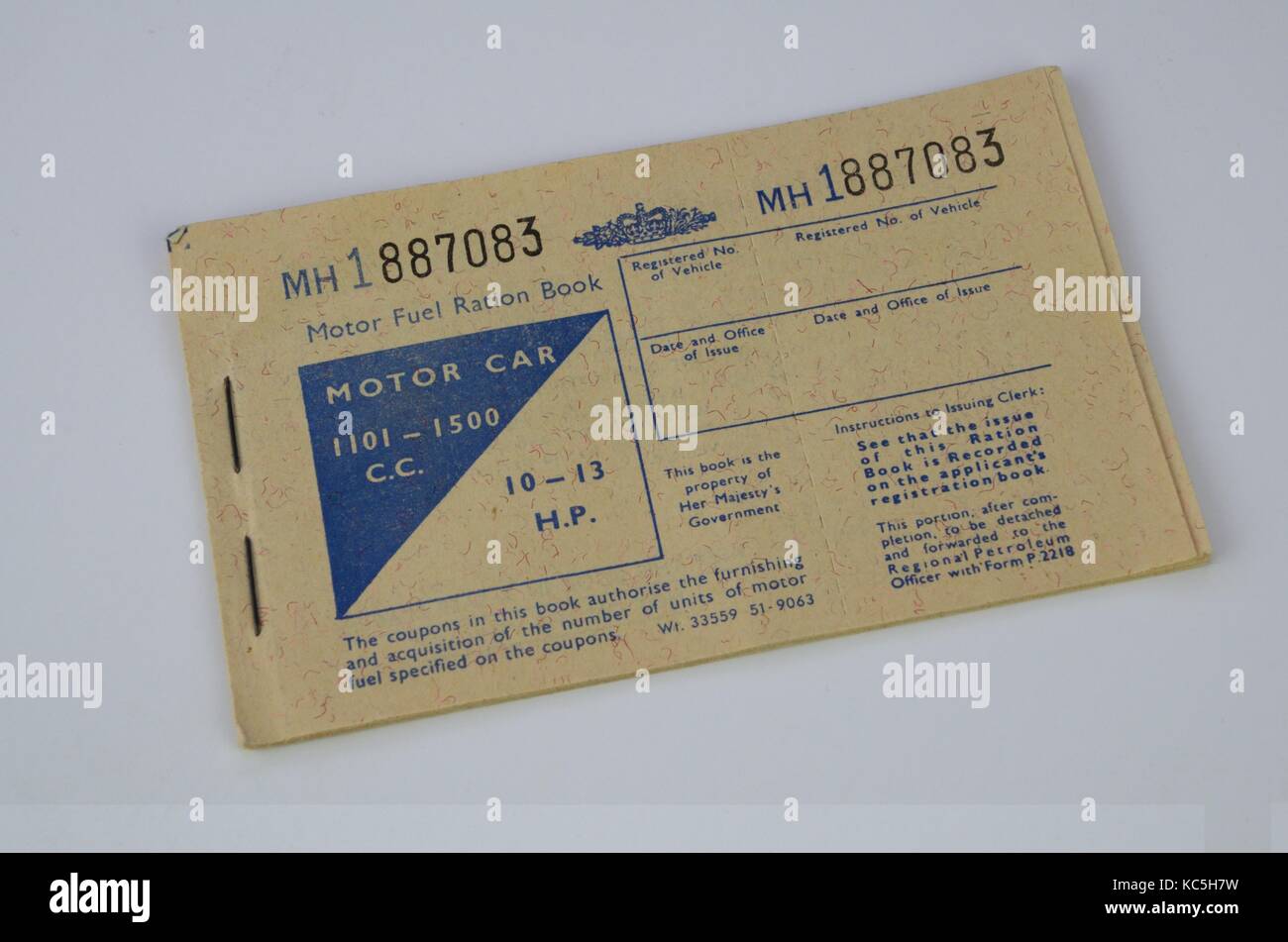 Suez Crisis Era Motor Fuel Ration Book Stock Photo - Alamy