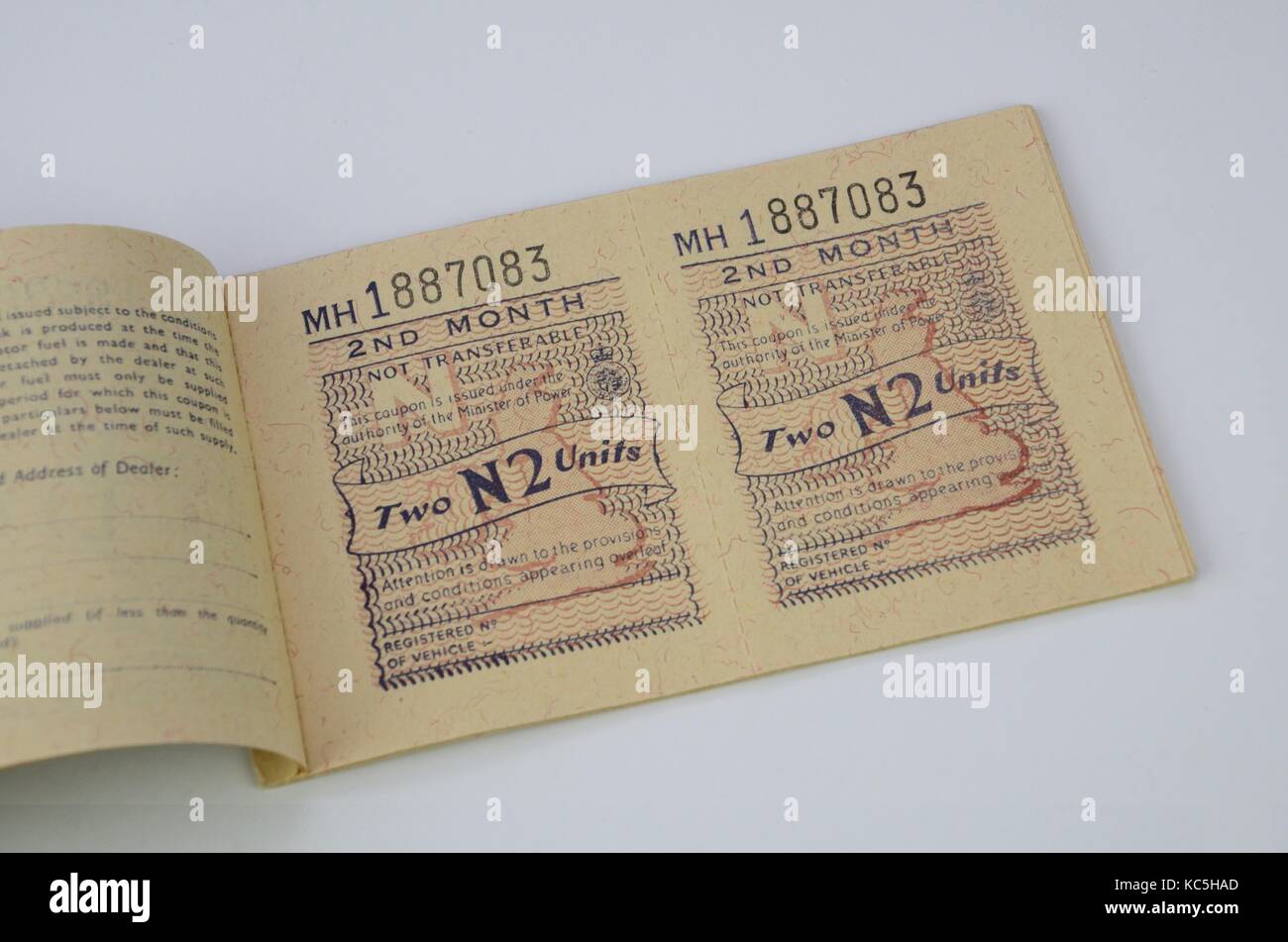 Suez Crisis Era Motor Fuel Ration Book Stock Photo - Alamy