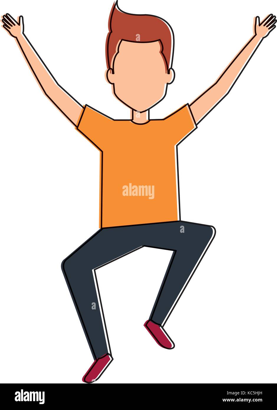 cheerful jumping man avatar vector illustration design Stock Vector ...