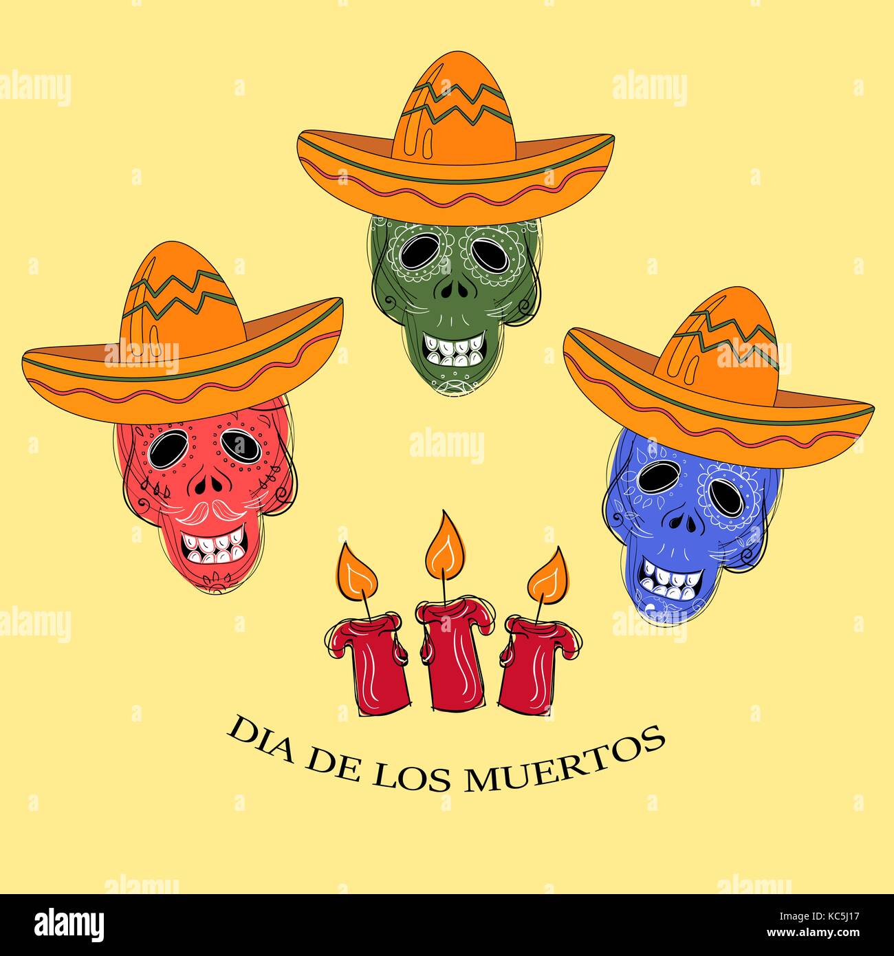 Dead festival skulls mexico Stock Vector Images - Alamy