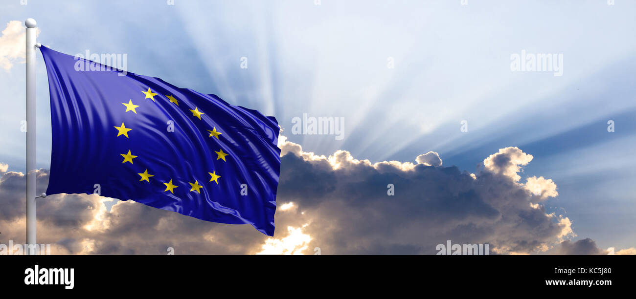 Ue flag waving hi-res stock photography and images - Alamy