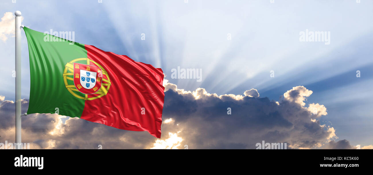 3d portuguese flag waving on hi-res stock photography and images - Alamy