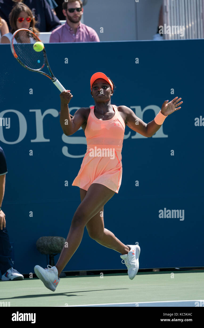 Sloane Stephens (USA) competing at the 2017 US Open Tennis ...