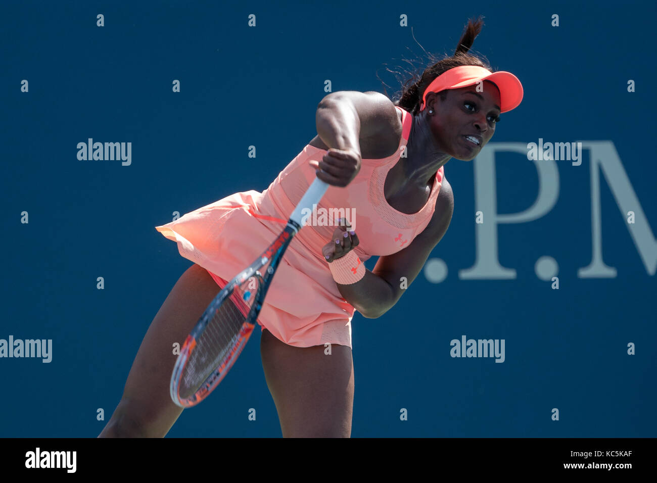 Sloane Stephens (USA) competing at the 2017 US Open Tennis ...