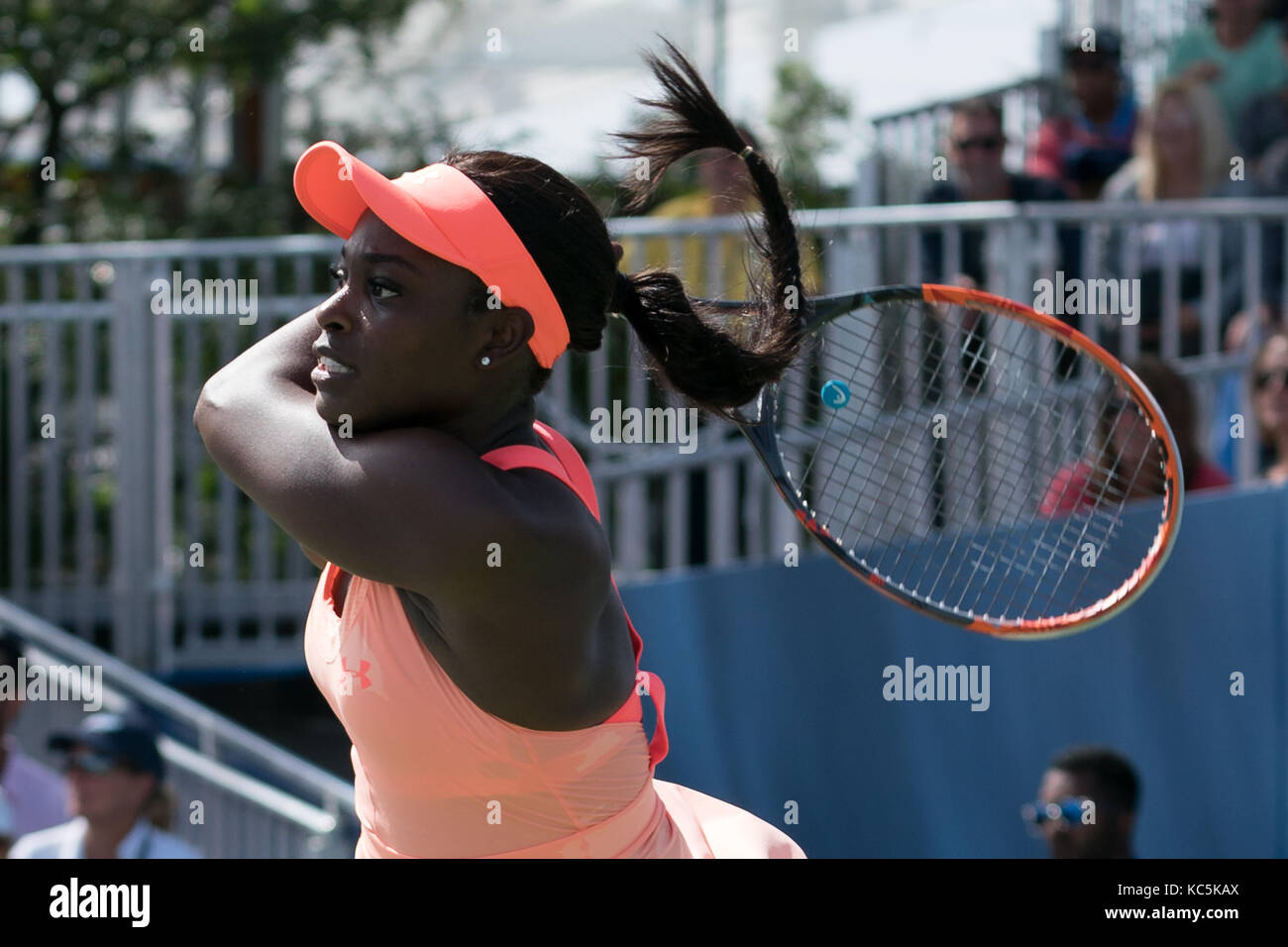 Sloane Stephens (USA) competing at the 2017 US Open Tennis ...