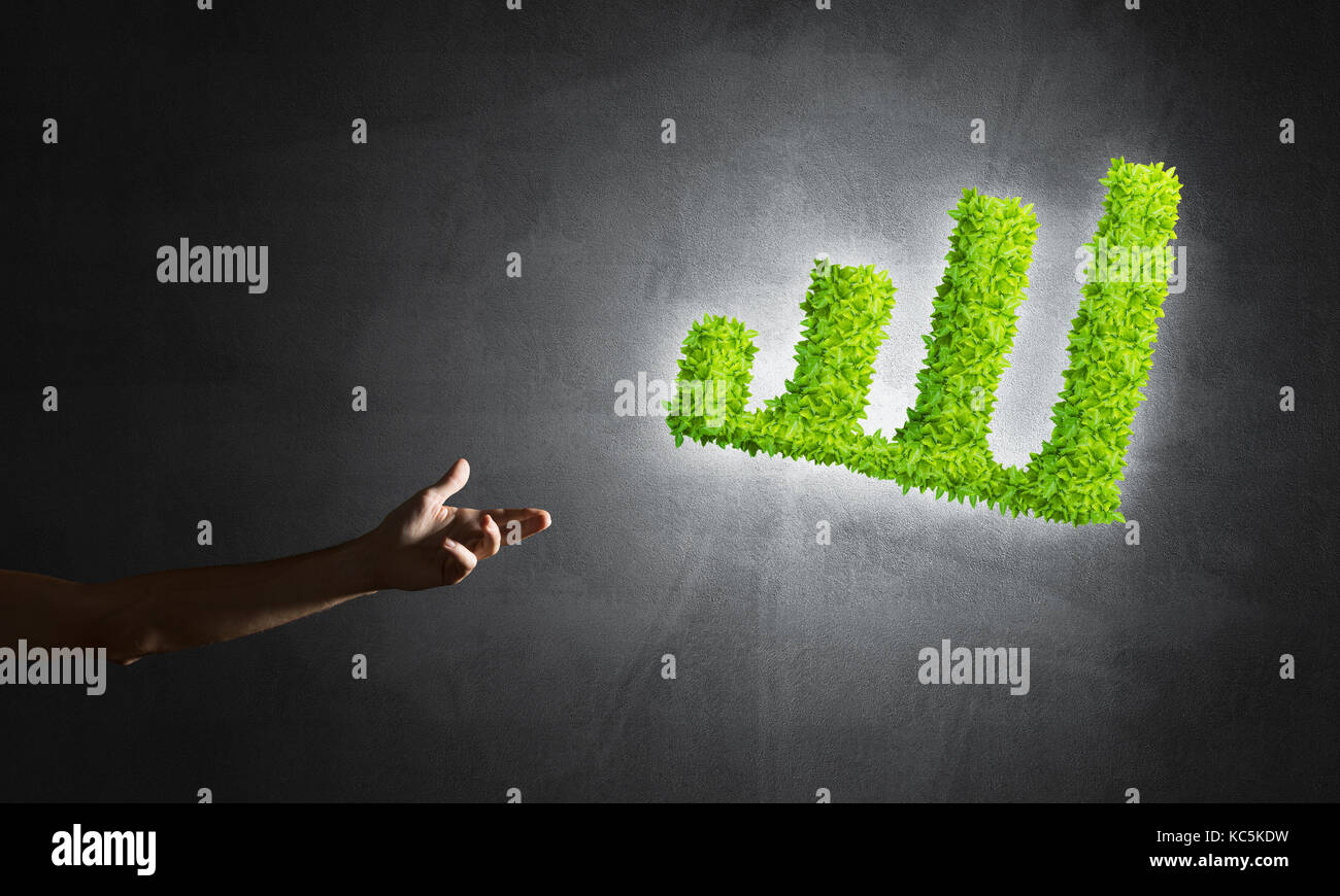 Concept of banking and investment presented with green planet graph ...