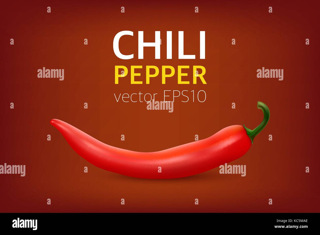 Vector realistic red hot natural chili pepper. Design template or ...