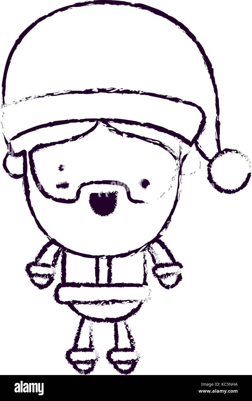 santa claus cartoon full body wink eye expression blurred silhouette on ...