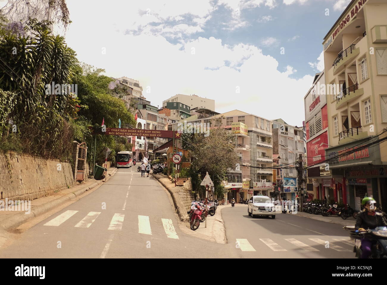 Sunny day on the streets of Da Lat. Vintage style Stock Photo - Alamy