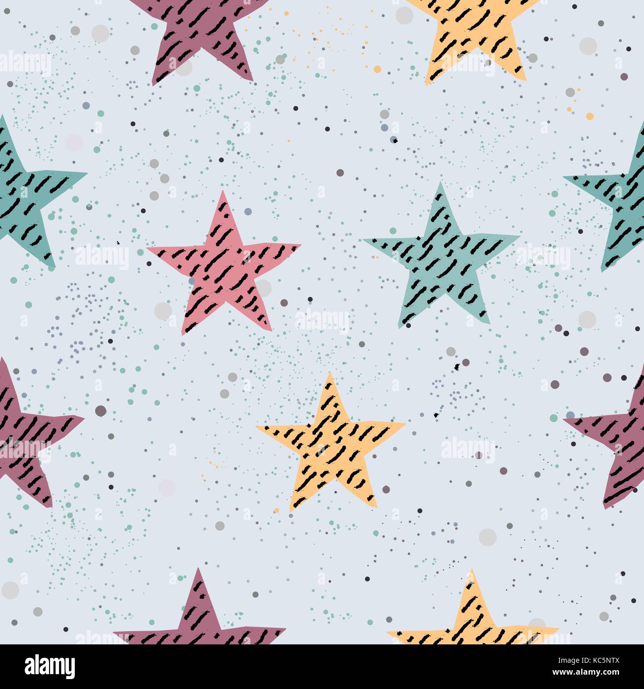 Cute Star Background. Seamless Pattern with stars. Vector Illustration ...