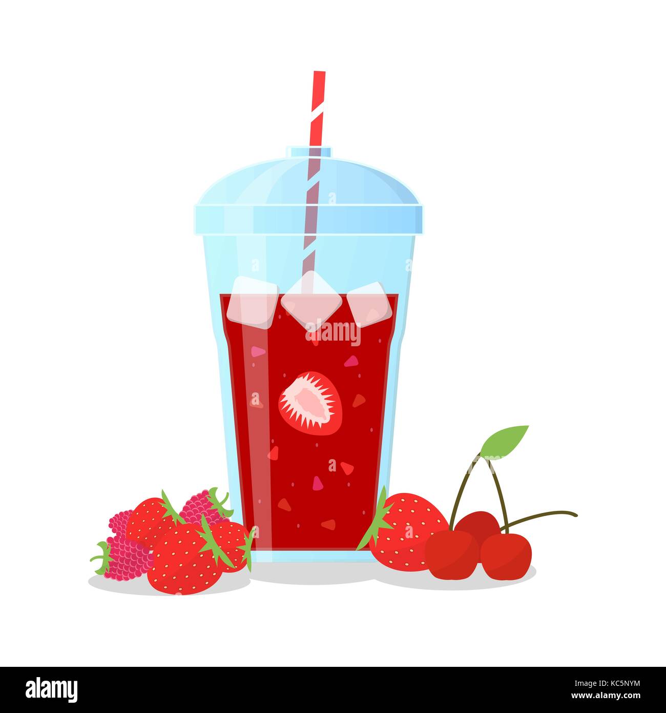 Glass fruit smoothie pink Stock Vector Images - Alamy