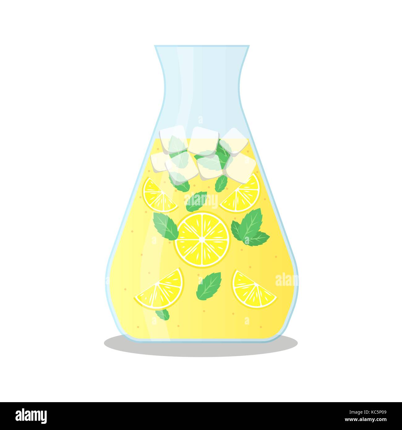 Lemon and mint smoothie vector icon. Take away glass with a straw with ...