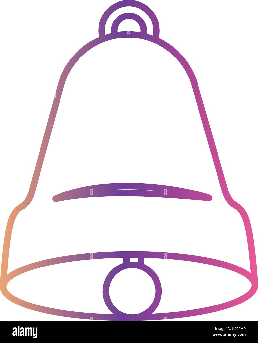 bell front view on gradient color silhouette from yellow to fuchsia ...