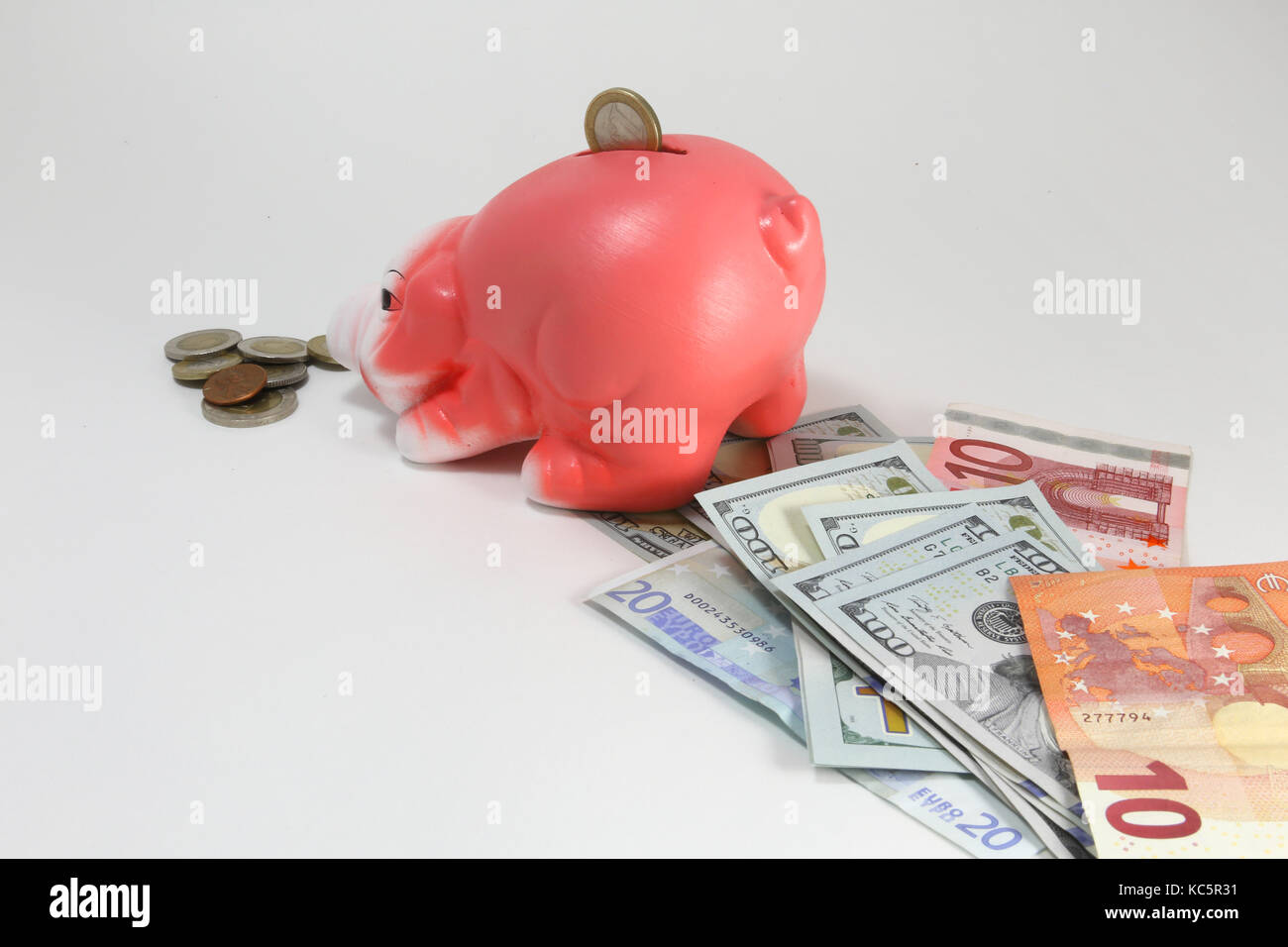 Classic pig bank, Isolated on White a Background Stock Photo - Alamy