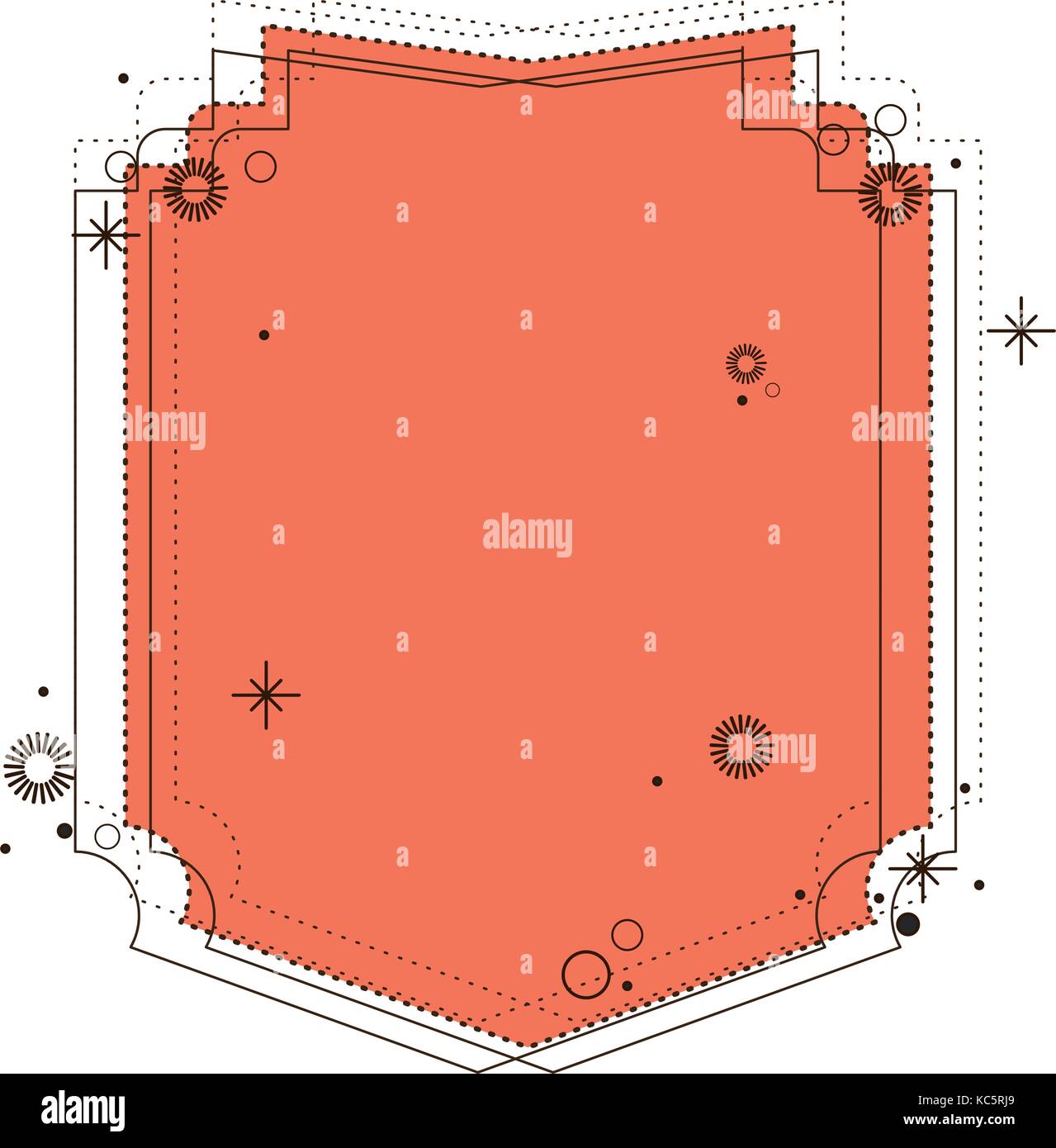 heraldic silhouette decorative frame in aged red color Stock Vector ...