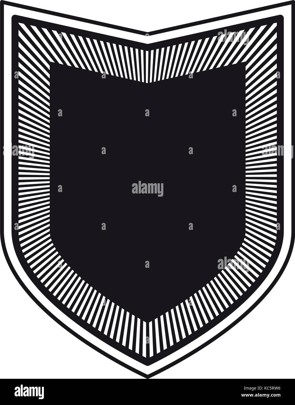 shield in black silhouette with decorative edge striped Stock Vector ...