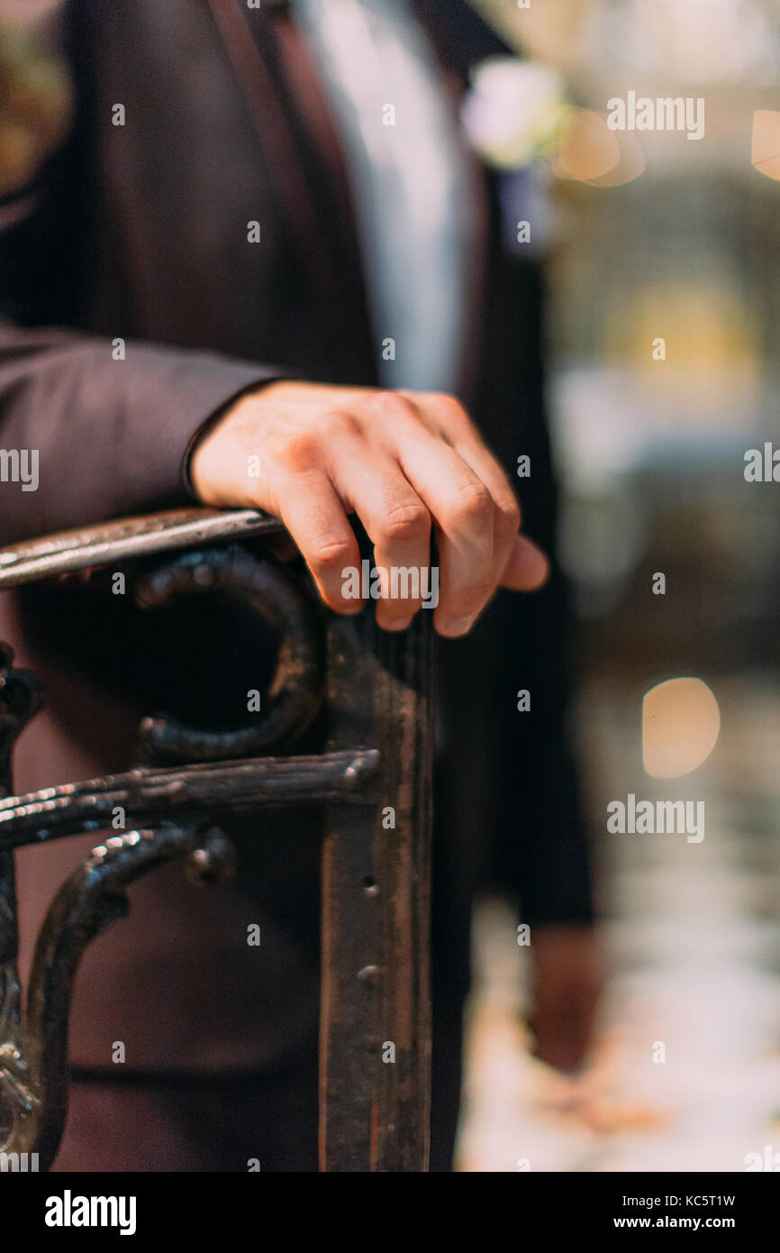 Grabbing the railing hi-res stock photography and images - Alamy