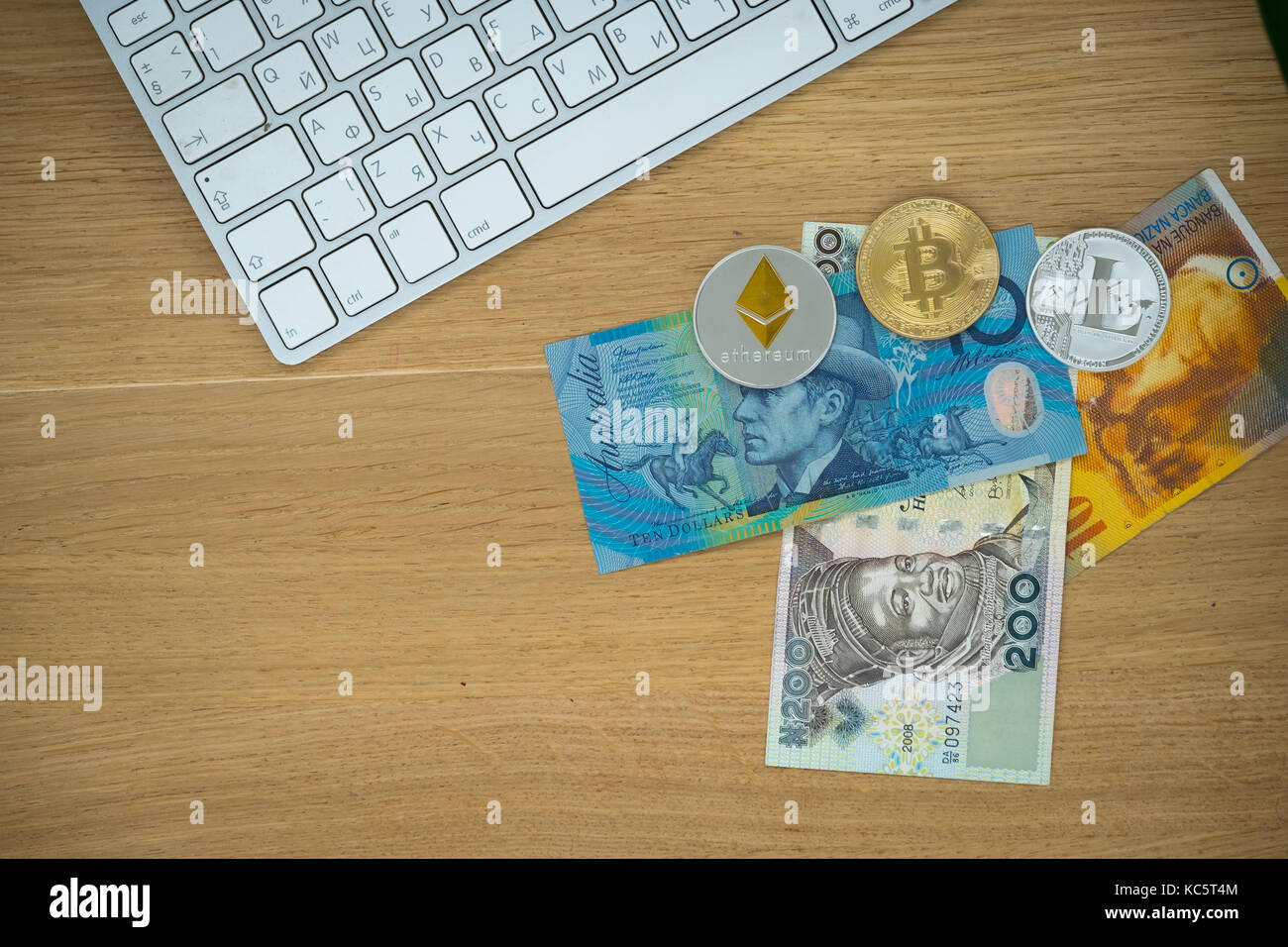 Objects on the table, top view Stock Photo - Alamy