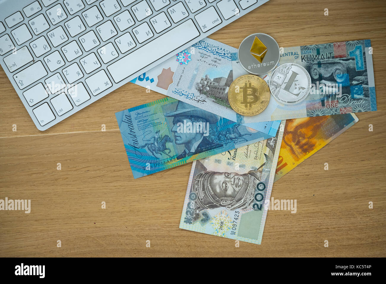 Objects on the table, top view Stock Photo - Alamy