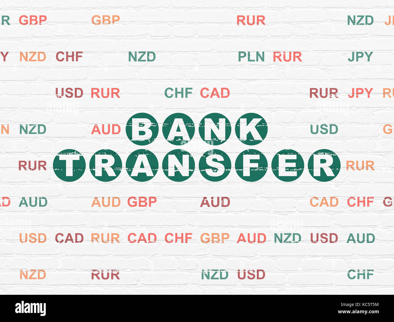 Banking concept: Bank Transfer on wall background Stock Photo - Alamy