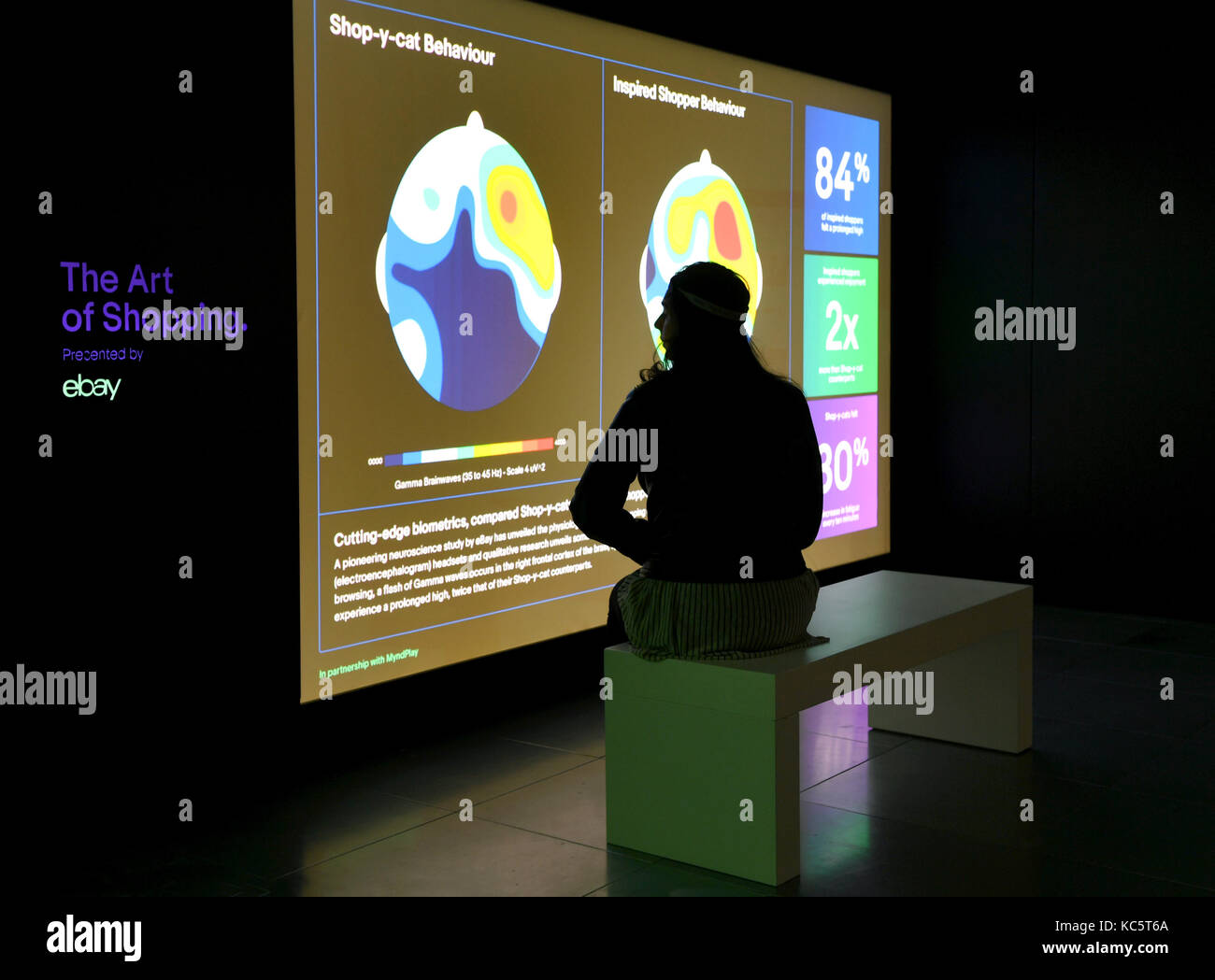 A woman views the displays in central London as eBay launches the world ...