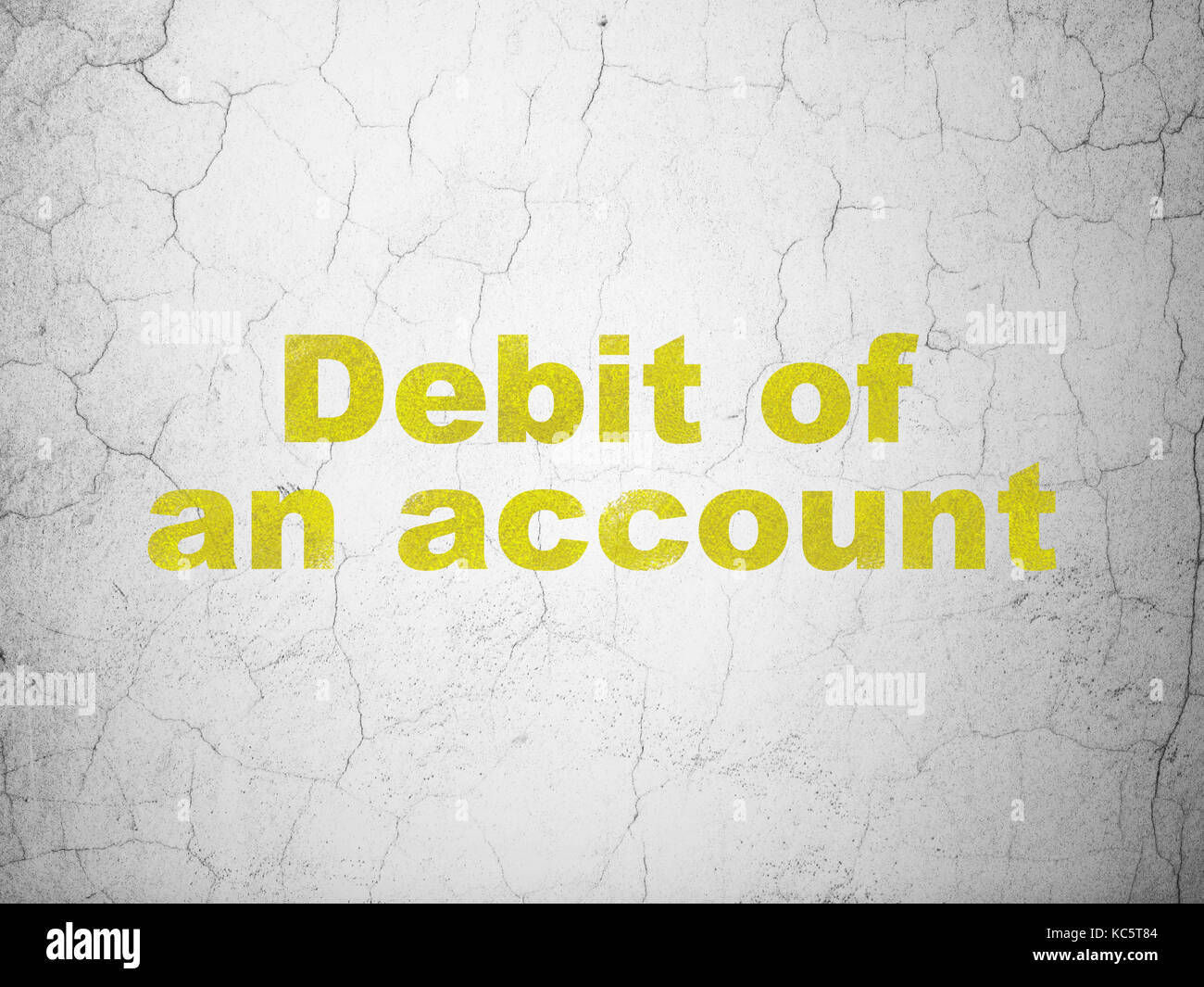Banking concept: Debit of An account on wall background Stock Photo - Alamy
