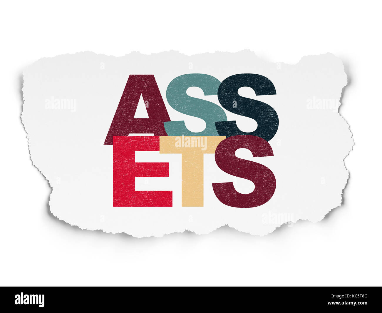 Currency concept: Assets on Torn Paper background Stock Photo - Alamy