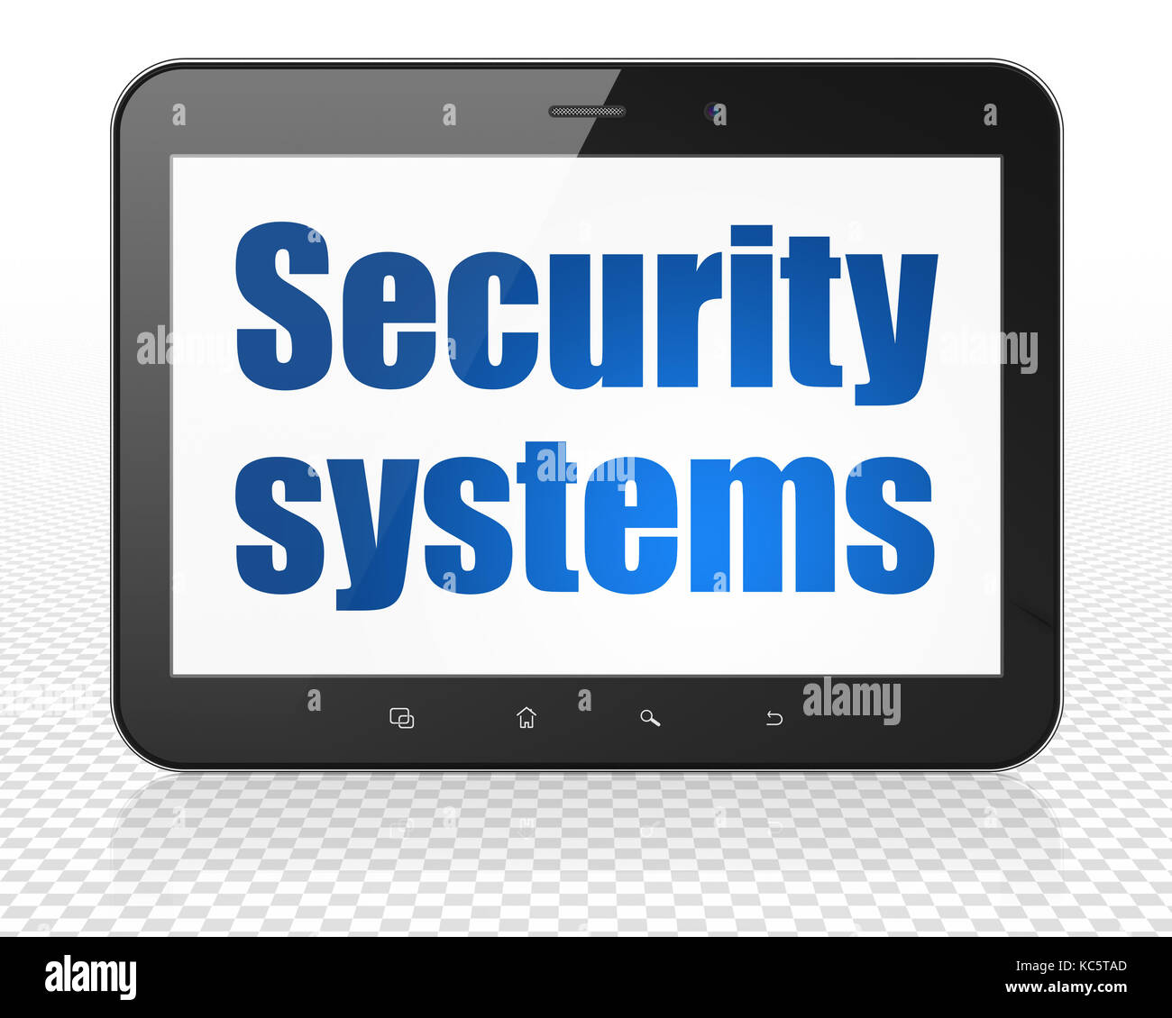 Safety concept: Tablet Pc Computer with Security Systems on display ...