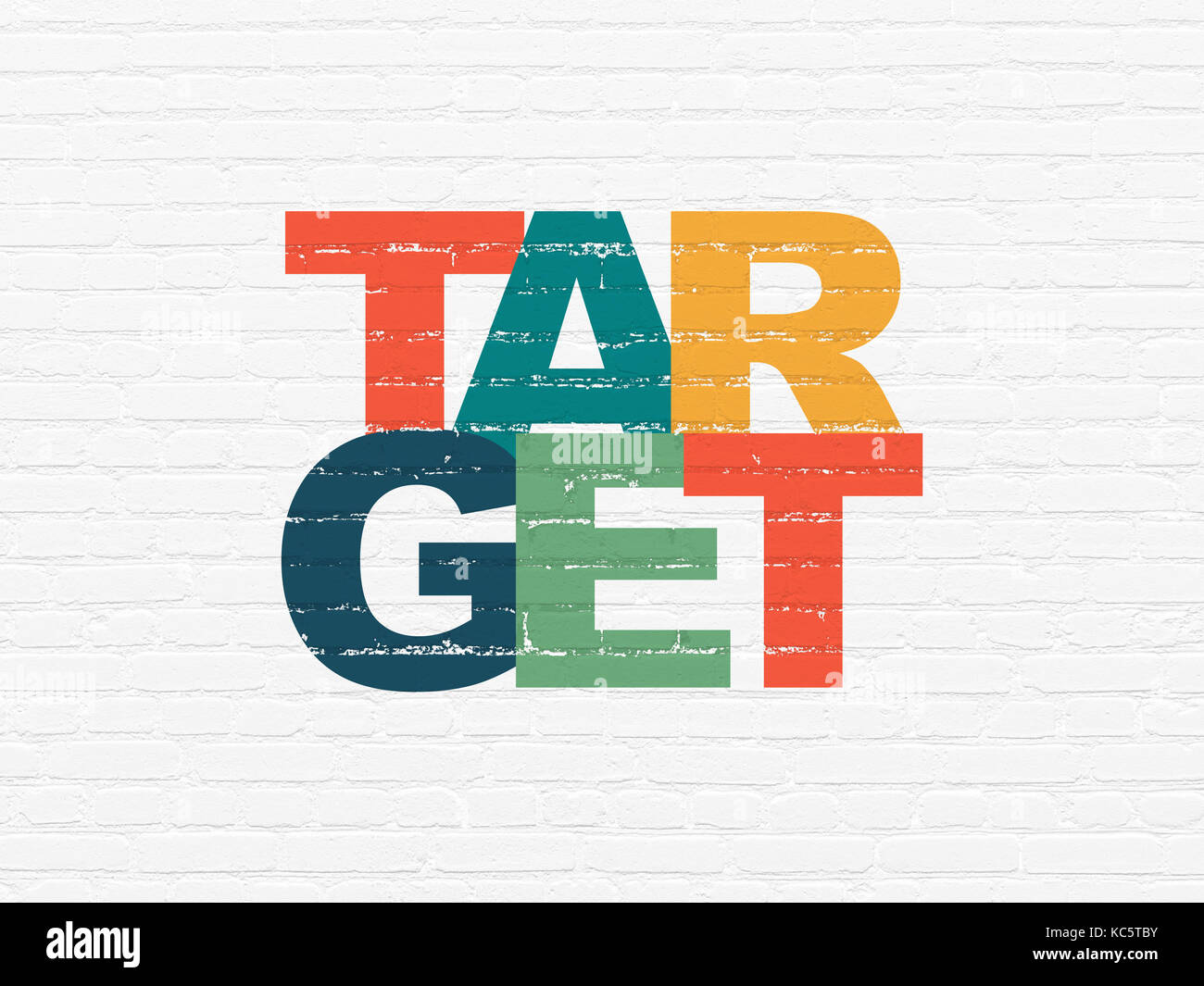 Business concept: Target on wall background Stock Photo - Alamy