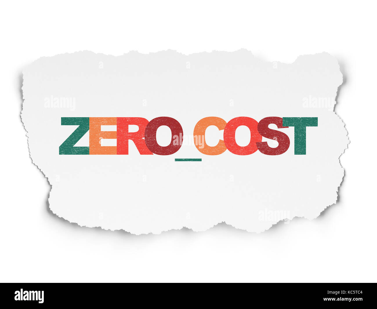 Finance concept: Zero cost on Torn Paper background Stock Photo - Alamy