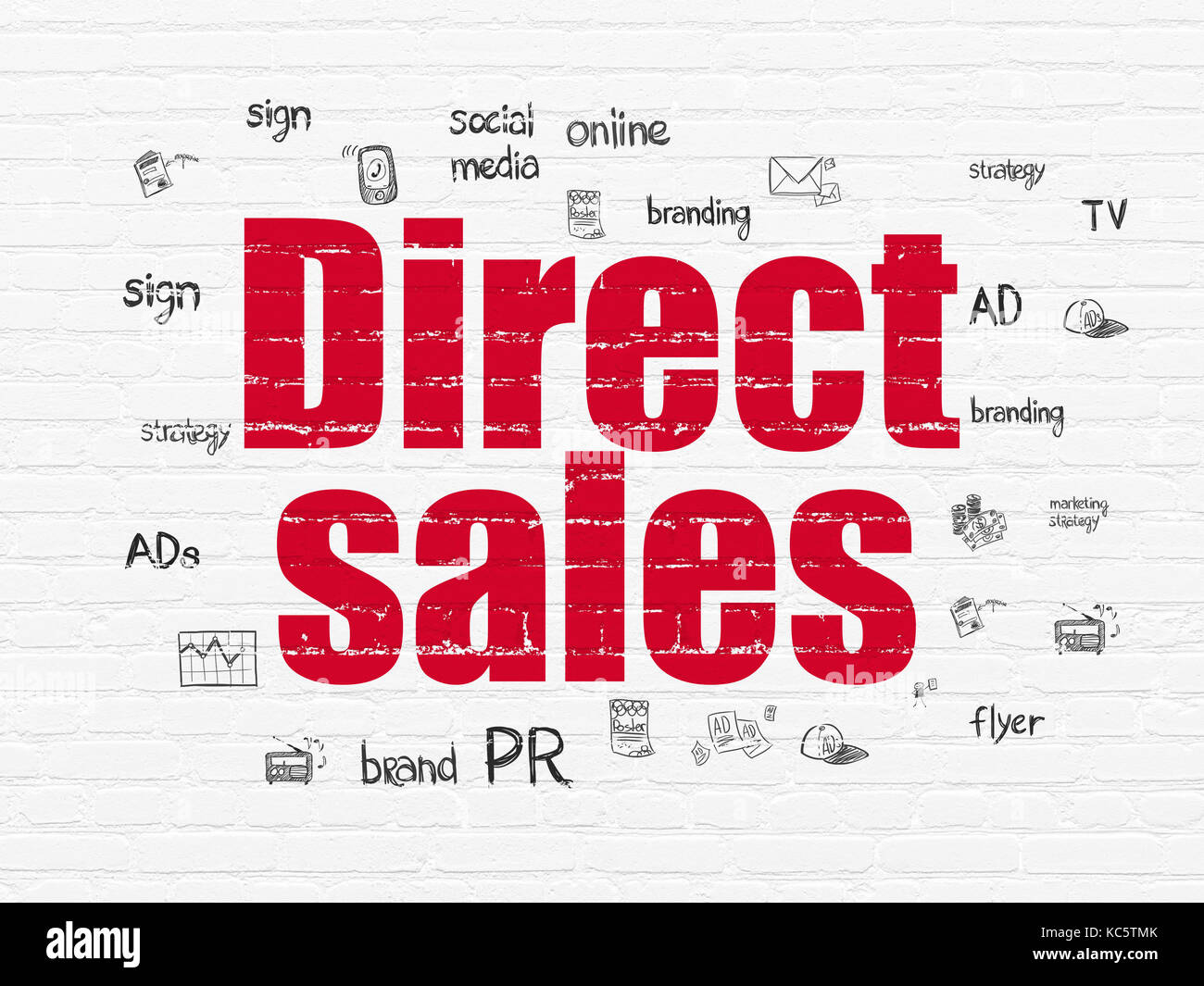 Marketing concept: Direct Sales on wall background Stock Photo - Alamy
