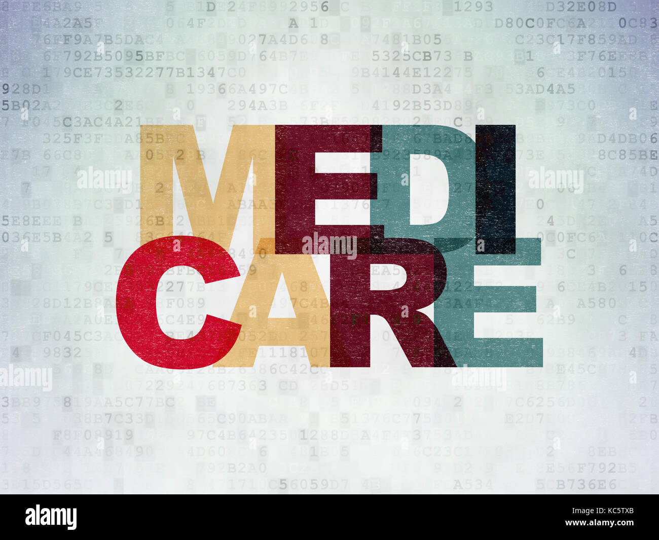 Medicine concept: Medicare on Digital Data Paper background Stock Photo ...