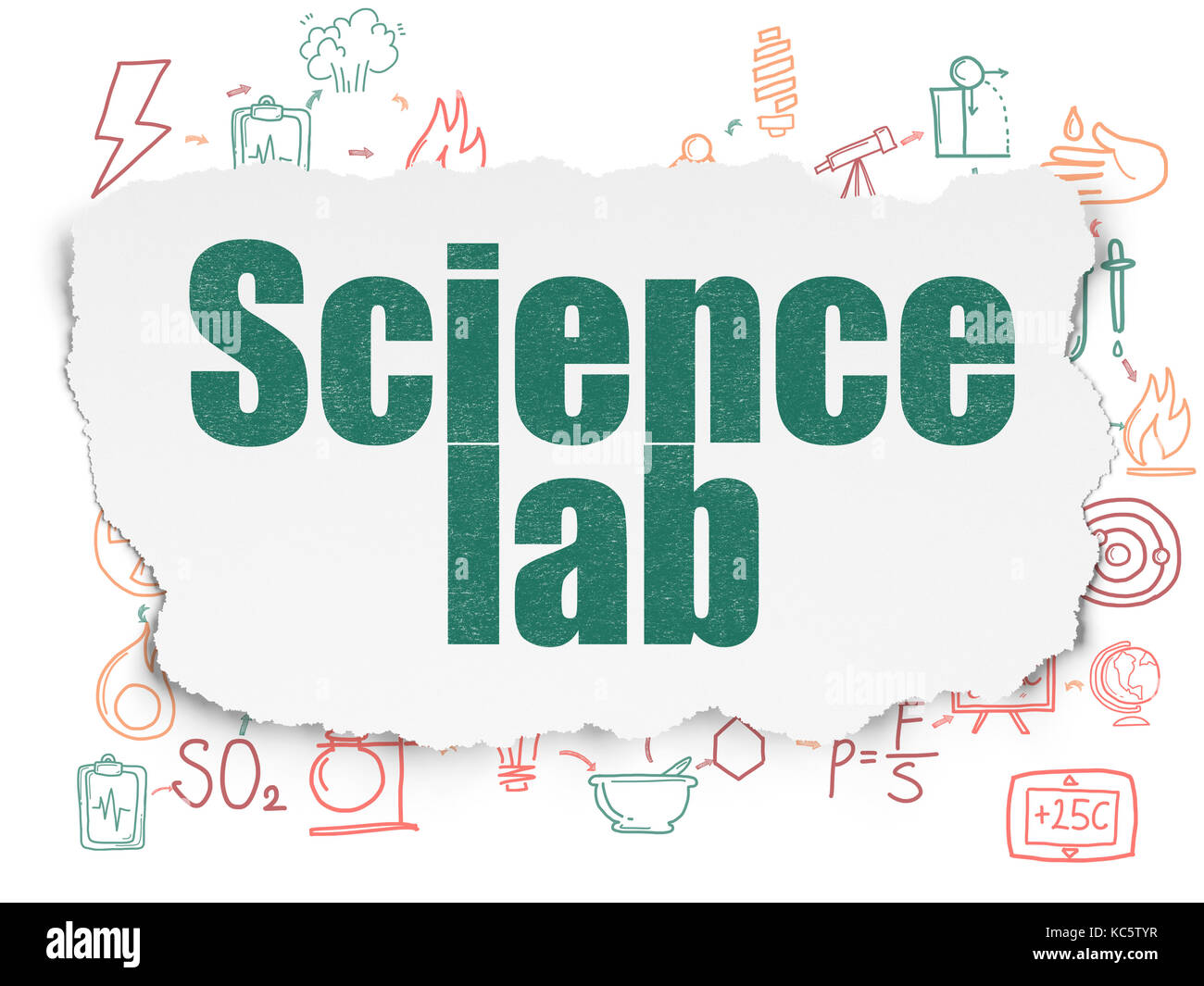 Science concept: Science Lab on Torn Paper background Stock Photo - Alamy