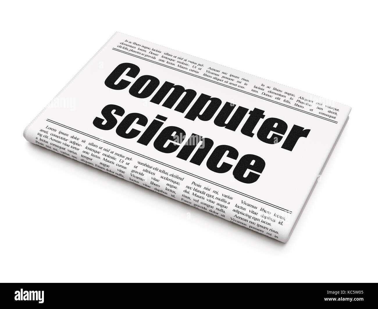 Science concept: newspaper headline Computer Science Stock Photo - Alamy