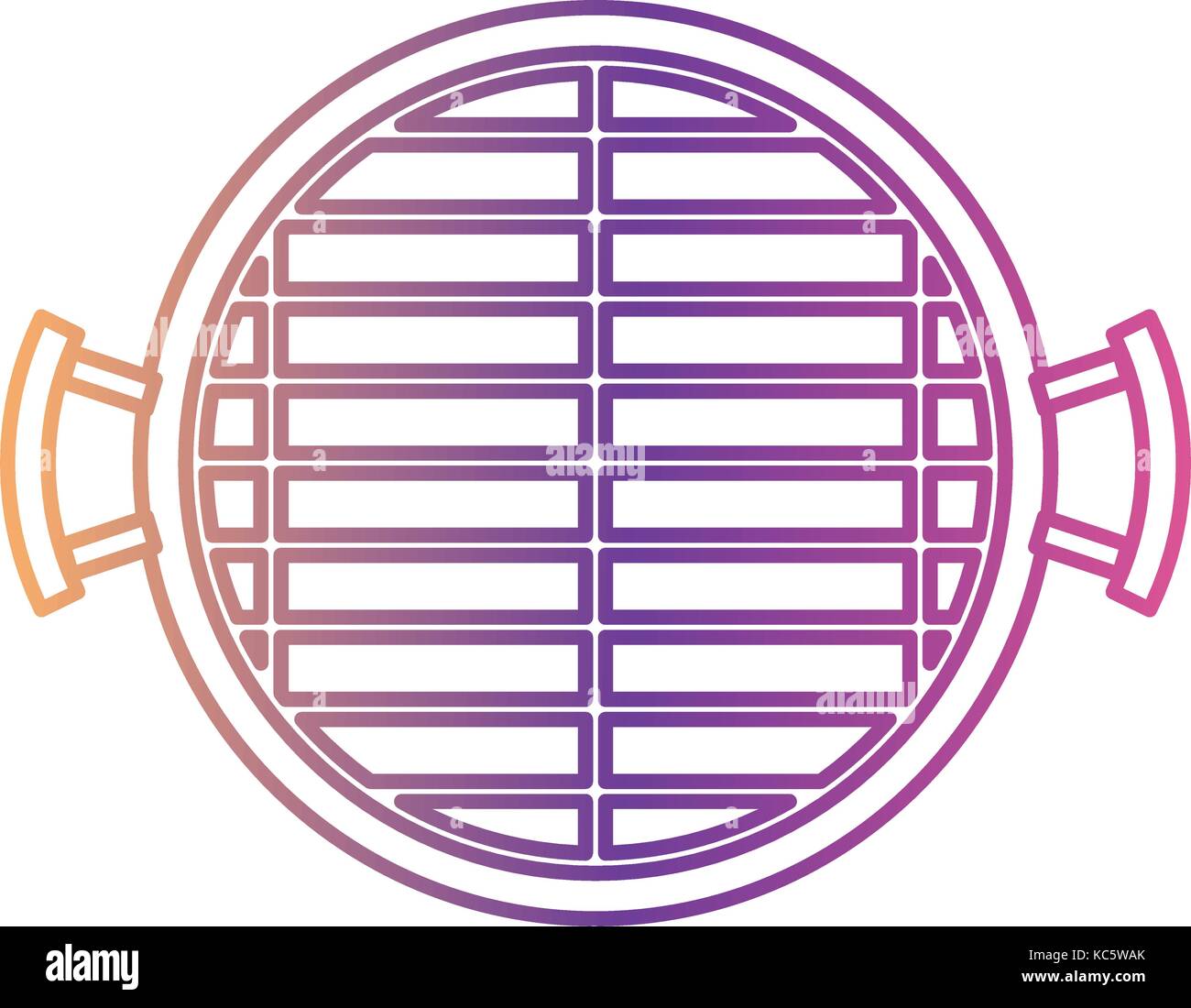 bbq grill top view gradient color silhouette from purple to red Stock ...