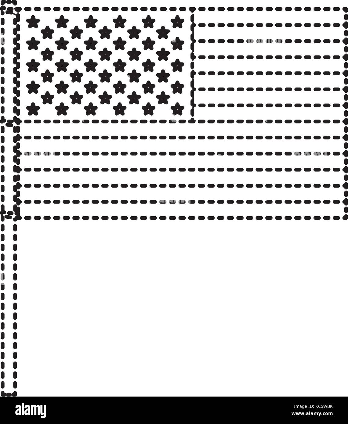 united states flag monochrome dotted silhouette Stock Vector Image ...