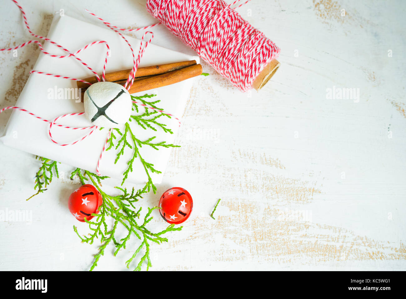 Christmas gift boxes on rustic background as a holiday concept with ...