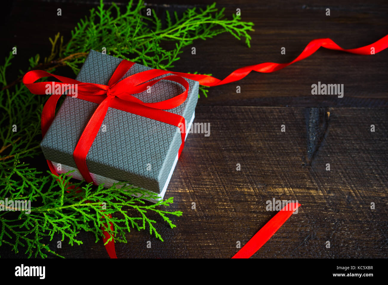 Christmas gift boxes on rustic background as a holiday concept with ...