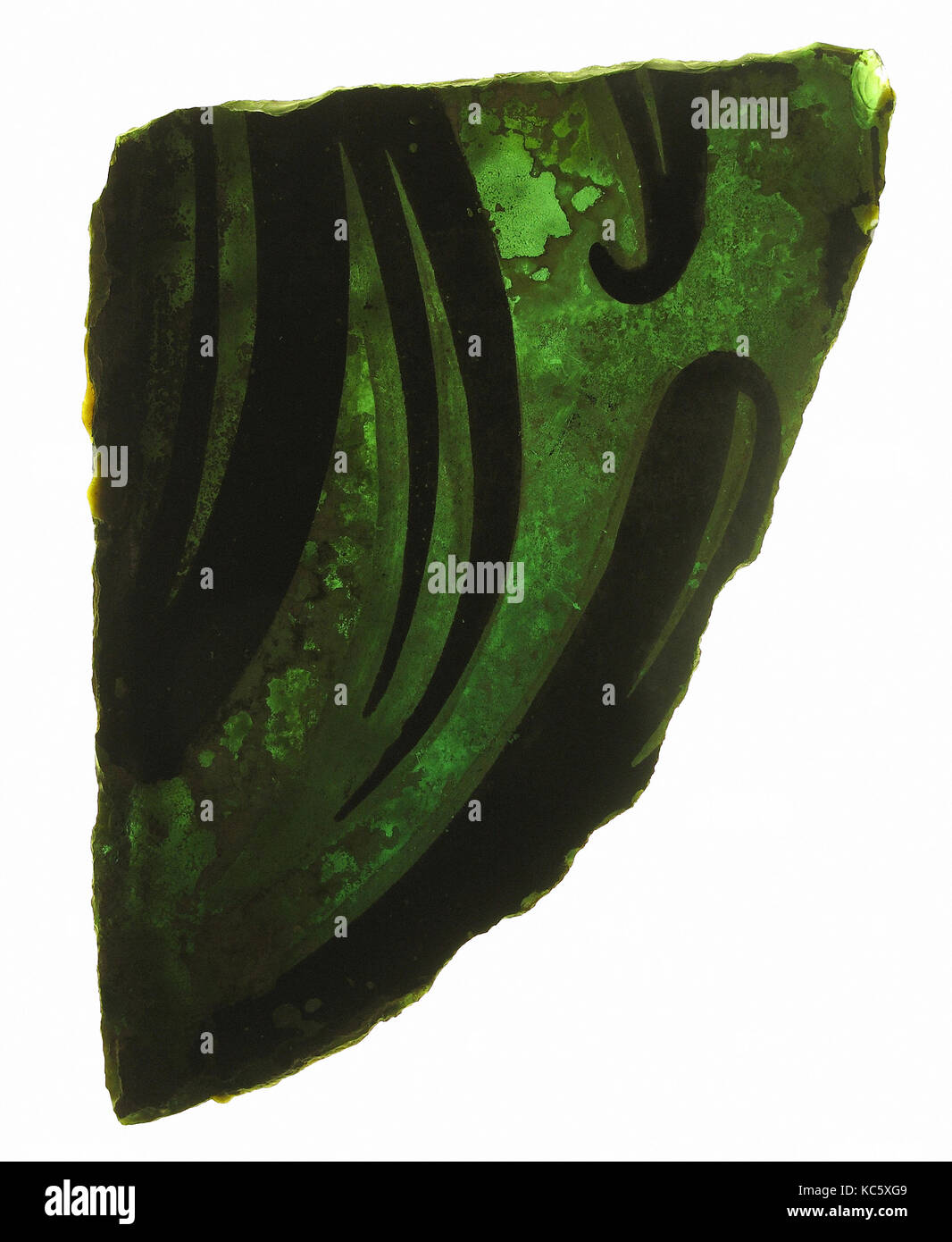 Glass Fragment, 15th century, European, Pot metal glass, Overall: 3 1/2 ...