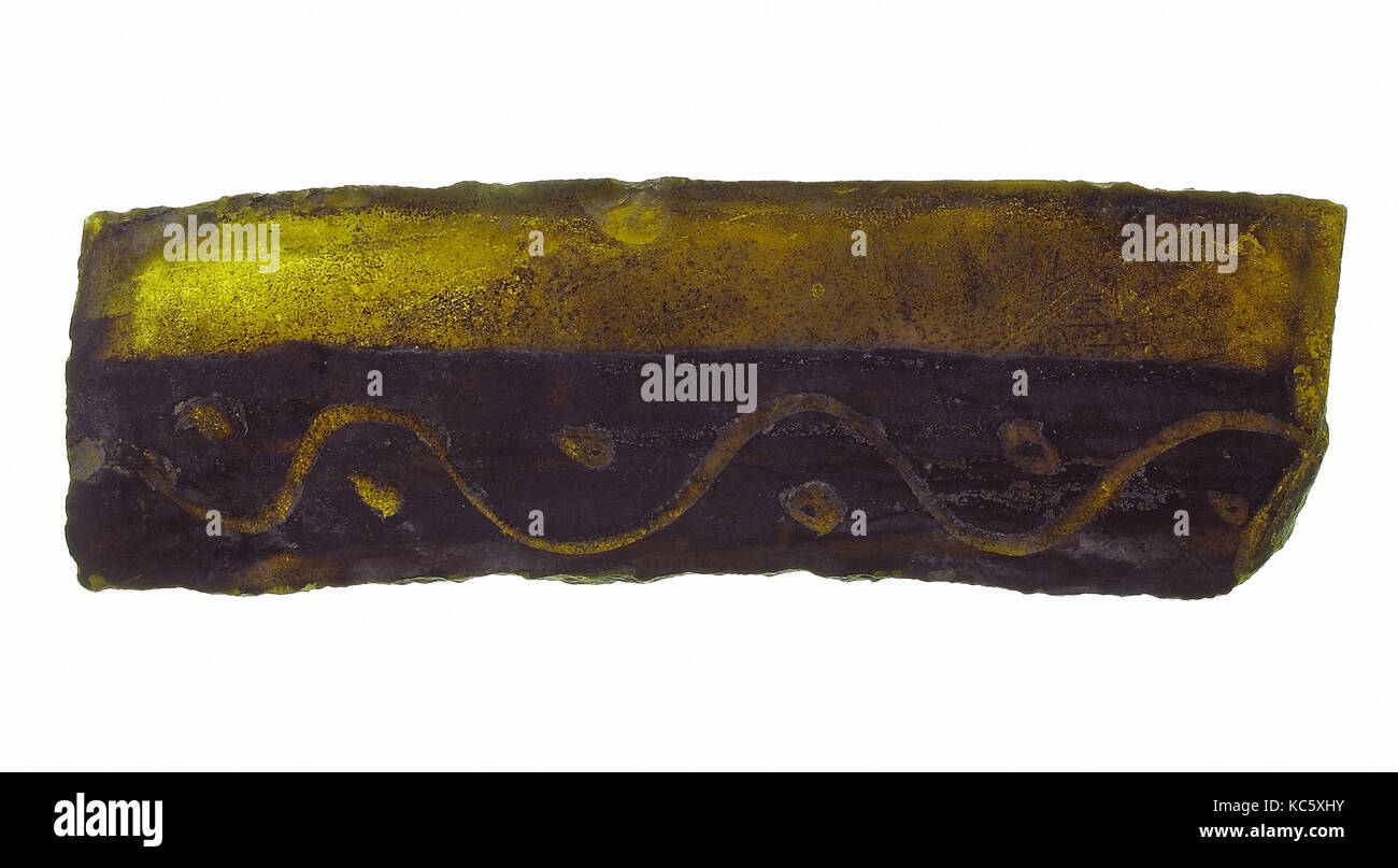 Glass Fragment, 14th century, European, Pot metal glass, Overall: 2 3/4 ...
